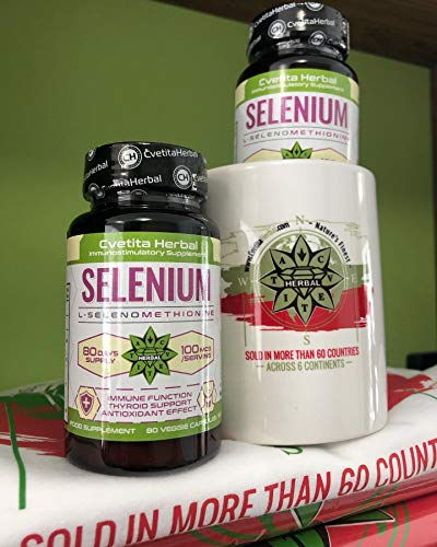 Selenium | 80 Vegetarian Capsules x 100mcg (80 Days Supply) | Maintenance of Normal Hair | Nails | Immune System & Thyroid Function