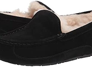 UGG Unisex-Child's Ascot Slipper, Black Suede, 6 M US