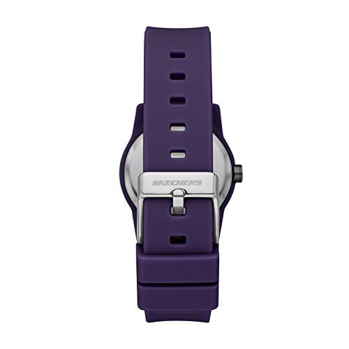 Skechers Women's Rosencrans Mini Quartz Casual Sports Silicone Analog Watch, Color: Purple (Model: SR6213)