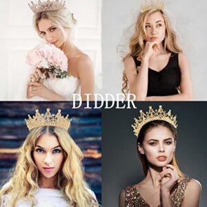 Didder Crowns for Women Rhinestone Crown Tiara, Tiaras and Crowns for Women, Tiaras for Girls Gold Crown for Girls Elegant Princess Crown Tiara with Combs Wedding Bridal Tiara Birthday Prom Party