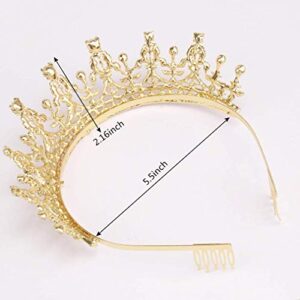 Didder Crowns for Women Rhinestone Crown Tiara, Tiaras and Crowns for Women, Tiaras for Girls Gold Crown for Girls Elegant Princess Crown Tiara with Combs Wedding Bridal Tiara Birthday Prom Party