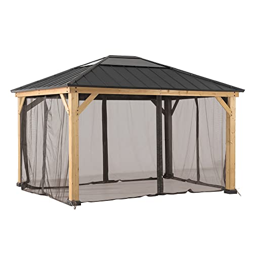 Sunjoy Original Universal Replacement Mosquito Netting for 13×15 ft. Wood Gazebo, Khaki