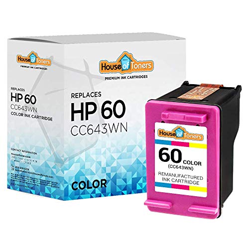 Houseoftoners Remanufactured Ink Cartridge Replacement for HP 60 for HP Deskjet D1660 D2645 D5560 F2400 F4200 F4400 Photosmart C4600 C4680 C4700 (1 Color)