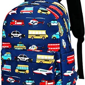 CAMTOP Kids Backpack Toddler Bookbag Preschool Kindergarten School Bag for Boys and Girls (Car back pack Navy Blue)