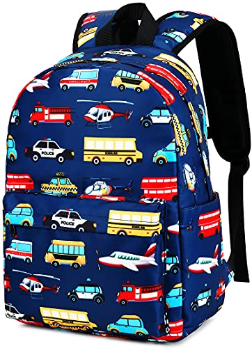 CAMTOP Kids Backpack Toddler Bookbag Preschool Kindergarten School Bag for Boys and Girls (Car back pack Navy Blue)