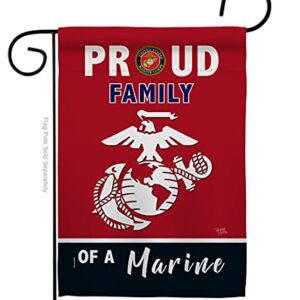 Breeze Decor Proud Family Garden Flag Armed Forces Marine Corps USMC Semper Fi United State American Military Veteran Retire Official House Banner Small Yard Gift Double-Sided, Red/Black