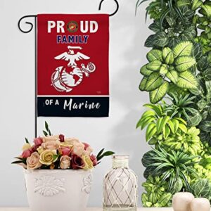 Breeze Decor Proud Family Garden Flag Armed Forces Marine Corps USMC Semper Fi United State American Military Veteran Retire Official House Banner Small Yard Gift Double-Sided, Red/Black