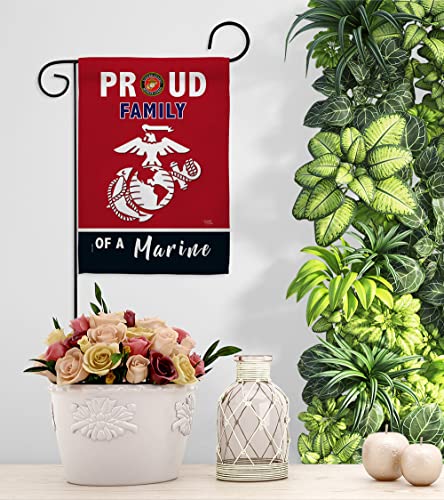 Breeze Decor Proud Family Garden Flag Armed Forces Marine Corps USMC Semper Fi United State American Military Veteran Retire Official House Banner Small Yard Gift Double-Sided, Red/Black