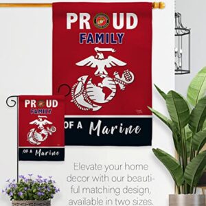 Breeze Decor Proud Family Garden Flag Armed Forces Marine Corps USMC Semper Fi United State American Military Veteran Retire Official House Banner Small Yard Gift Double-Sided, Red/Black