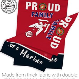 Breeze Decor Proud Family Garden Flag Armed Forces Marine Corps USMC Semper Fi United State American Military Veteran Retire Official House Banner Small Yard Gift Double-Sided, Red/Black