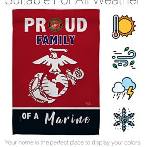 Breeze Decor Proud Family Garden Flag Armed Forces Marine Corps USMC Semper Fi United State American Military Veteran Retire Official House Banner Small Yard Gift Double-Sided, Red/Black