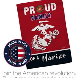 Breeze Decor Proud Family Garden Flag Armed Forces Marine Corps USMC Semper Fi United State American Military Veteran Retire Official House Banner Small Yard Gift Double-Sided, Red/Black