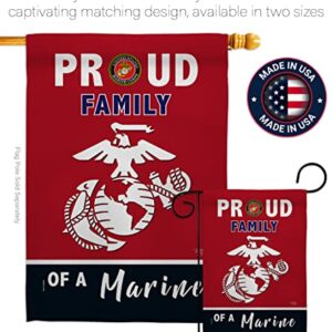 Breeze Decor Proud Family Garden Flag Armed Forces Marine Corps USMC Semper Fi United State American Military Veteran Retire Official House Banner Small Yard Gift Double-Sided, Red/Black