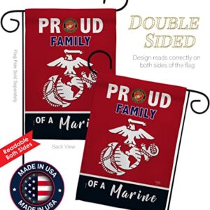 Breeze Decor Proud Family Garden Flag Armed Forces Marine Corps USMC Semper Fi United State American Military Veteran Retire Official House Banner Small Yard Gift Double-Sided, Red/Black