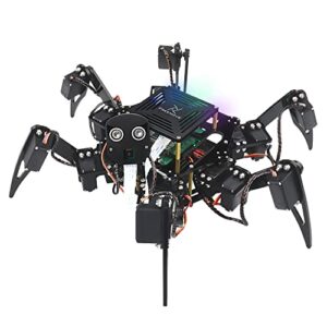 freenove big hexapod robot kit for raspberry pi 4 b 3 b+ b a+, walking, self balancing, live video, face recognition, pan tilt, ultrasonic ranging, camera servo (raspberry pi not included)