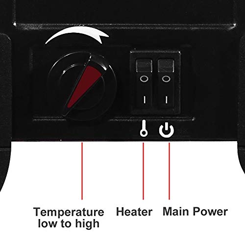 14 inch 1400w Freestanding Fireplace Fake Wood/Single Color/Heating Wire/One Rocker Flame Switch Button/One Rocker Heating Switch Button/One with Ntc Temperature Control Knob