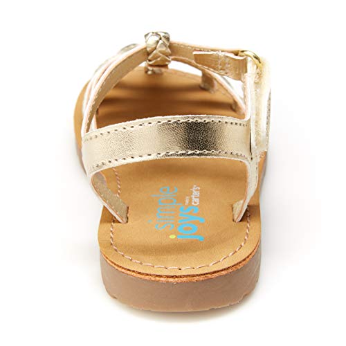 Simple Joys by Carter's Girls' Freya Gladiator Sandal, Gold, 5 Toddler (1-4 Years)