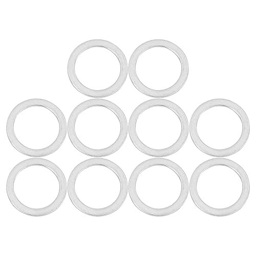 X AUTOHAUX 10pcs M18 Silver Tone Car Oil Drain Plug Gaskets Replacement for Porsche 900-123-106-30