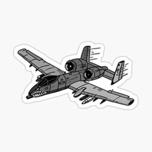 a-10 warthog digital painting sticker - sticker graphic - auto, wall, laptop, cell, truck sticker for windows, cars, trucks