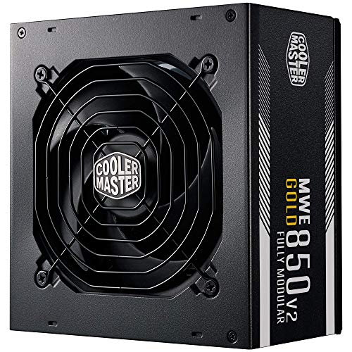 Cooler Master MWE Gold 850 V2 Full Modular, 850W, 80+ Gold Efficiency, 2 EPS Connectors, 120mm HDB Fan, Semi-fanless Operation, 5 Year Warranty