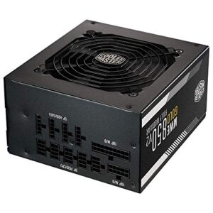 Cooler Master MWE Gold 850 V2 Full Modular, 850W, 80+ Gold Efficiency, 2 EPS Connectors, 120mm HDB Fan, Semi-fanless Operation, 5 Year Warranty