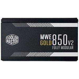 Cooler Master MWE Gold 850 V2 Full Modular, 850W, 80+ Gold Efficiency, 2 EPS Connectors, 120mm HDB Fan, Semi-fanless Operation, 5 Year Warranty