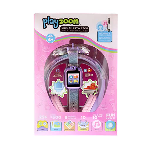 PlayZoom 2 Kids Smartwatch & Headphones - Video Camera Selfies STEM Learning Educational Fun Games, MP3 Music Player Audio Books Touch Screen Sports Digital Watch Gift for Kids Toddlers Boys Girls