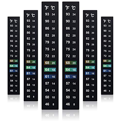 24 Pieces Stick on Thermometer Strip for Brewing Temperature Sticker Decal Crystal Numbers Adhesive Thermometer Strip 46-93 °F (8-34 °C) Digital Display Sticker for Wine Beer Aquariums