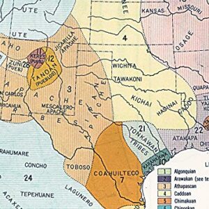 Historical Poster |1650 US Map Native American Indian Tribes Languages (16"x23")