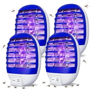 4 pack plug in bug zapper indoor for flying insect mosquito, electronic mosquito zapper gnat traps with led light for patio