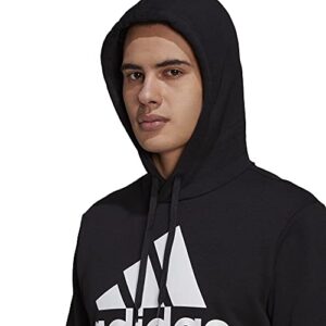 adidas Men's Essentials Fleece Big Logo Hoodie, Black/White, Medium