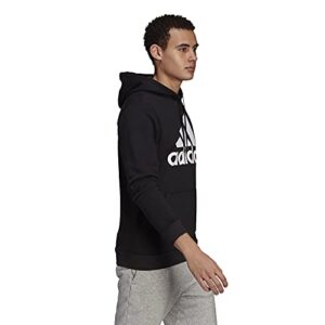 adidas Men's Essentials Fleece Big Logo Hoodie, Black/White, Medium