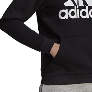 adidas Men's Essentials Fleece Big Logo Hoodie, Black/White, Medium