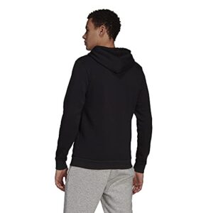 adidas Men's Essentials Fleece Big Logo Hoodie, Black/White, Medium