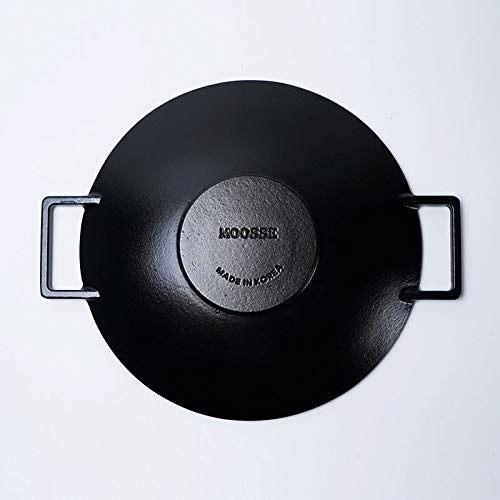 MOOSSE Premium Korean BBQ Grill Pan, Chosun Griddle, Enameled Cast Iron Grill for Induction Cooktop, Stove, Oven, No Seasoning Required, 13”