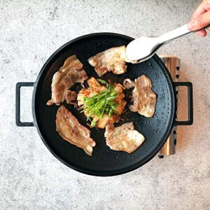 MOOSSE Premium Korean BBQ Grill Pan, Chosun Griddle, Enameled Cast Iron Grill for Induction Cooktop, Stove, Oven, No Seasoning Required, 13”