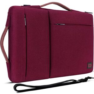 domiso 17 inch laptop sleeve shoulder bag water-resistant protective case for 17.3" dell inspiron/msi gs73vr stealth pro/lenovo ideapad 300 320 321/ hp envy 17/ lg gram 17"/ rog strix gl702vs,fuchsia