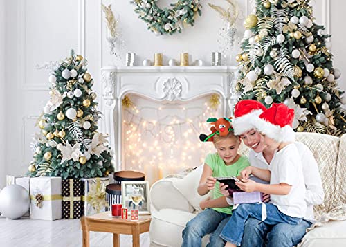 WOLADA 7x5FT Fireplace Backdrop Christmas Backdrop Fireplace Backdrops for Photography Xmas Home Party Decoration Backdrop Christmas Wall Backdrop Kids Christmas Photo Backdrop 11973