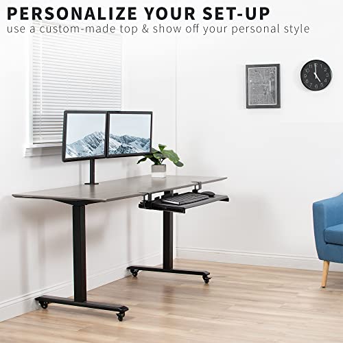 VIVO Clamp and 12 inch Rail Set for DIY Custom Wooden Keyboard Trays (Tray Not Included), Under Desk Pull Out Slider Track with Extra Sturdy C-clamp Mount System, Black, MOUNT-RAIL02