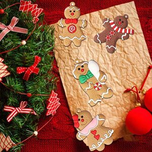 GuassLee 12 Pack Gingerbread Man Ornaments for Christmas Tree Decorations, 3 inch Tall Gingerman Hanging Charms Christmas Tree Ornament Holiday Decorations