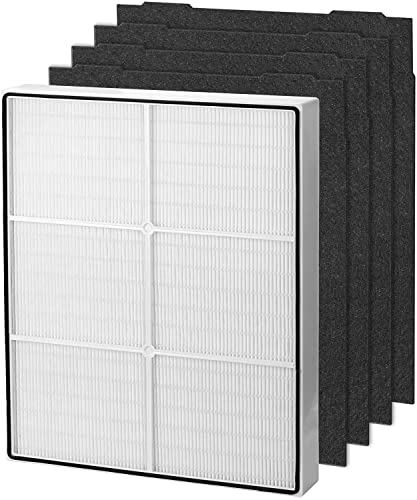 UOUOLONUN 510 & 450 Replacement Filter - Compatible with Whirlpool Whispure 8171434K 1183054K 1183054 AP300 AP350 AP450 AP510 Air purifiers, 1 True HEPA Filter + 4 Carbon Filters