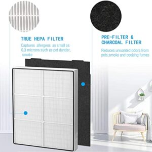 UOUOLONUN 510 & 450 Replacement Filter - Compatible with Whirlpool Whispure 8171434K 1183054K 1183054 AP300 AP350 AP450 AP510 Air purifiers, 1 True HEPA Filter + 4 Carbon Filters