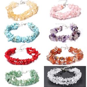 7 Chakra Natural Chip Stone Beads 3-5mm 100g About 500 Pieces Irregular Gemstones Healing Crystal Loose Rocks Bead Hole Drilled DIY for Bracelet Jewelry Making Crafting (3-5mm, 7 Chakra Color Mix)