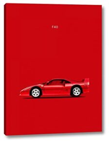 ferrari f40 by mark rogan - 12" x 16" canvas art print gallery wrapped - ready to hang