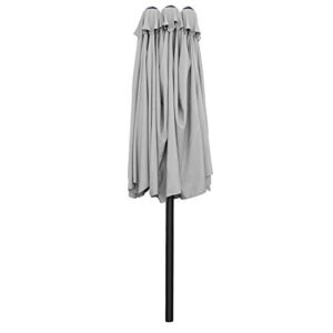 ABCCANOPY 15FT Double-Sided Aluminum Table Patio Umbrella Garden Large Umbrella,Swimming Pool 12+Colors,Light Gray