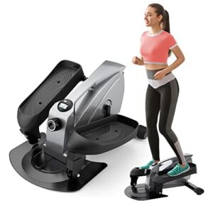 perlecare under desk portable elliptical machine, bike pedal exerciser with adjustable resistance & lcd monitor, non-slip quiet elliptical suitable for gym office home - model pcpe01