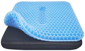 cushion lab patented gel seat cushion, cooling seat cushion thick big breathable honeycomb design, double layer egg gel cushion for pain relief, seat cushion for the car,office,wheelchair