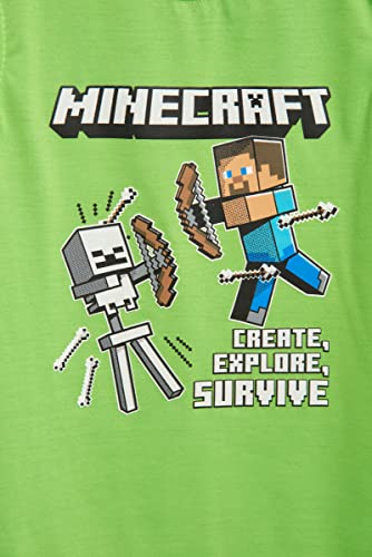 Minecraft Boys Creepers 3 Piece T-Shirt Tank Top Short Set (Gray Heather, 4)