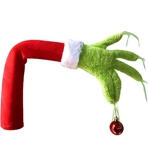 Newooh Furry Green Grinch Arm Ornament Holder for The Christmas Tree for Christmas Home Party Christmas Decorations Xmas Tree Ornament Pendant Christmas Tree Topper