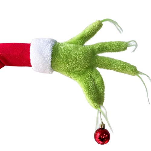 Newooh Furry Green Grinch Arm Ornament Holder for The Christmas Tree for Christmas Home Party Christmas Decorations Xmas Tree Ornament Pendant Christmas Tree Topper